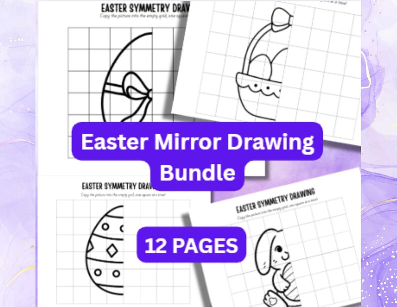 Easter Grid Drawing Game: Kids Coloring Activity (PDF) - Etsy