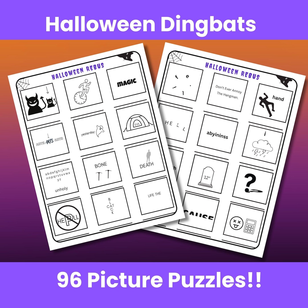 Halloween Dingbats, Halloween Rebus Picture Puzzles, Halloween Brain ...