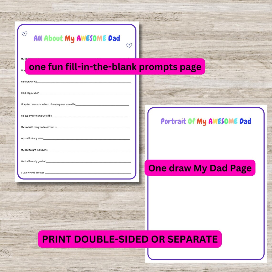 Father's Day Printable: All About My Dad Activity (PDF) - Etsy