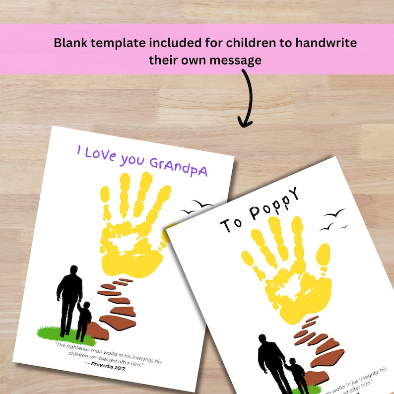 Father’s Day Bible Handprint Craft for Kids | Christian Dad Gift ...