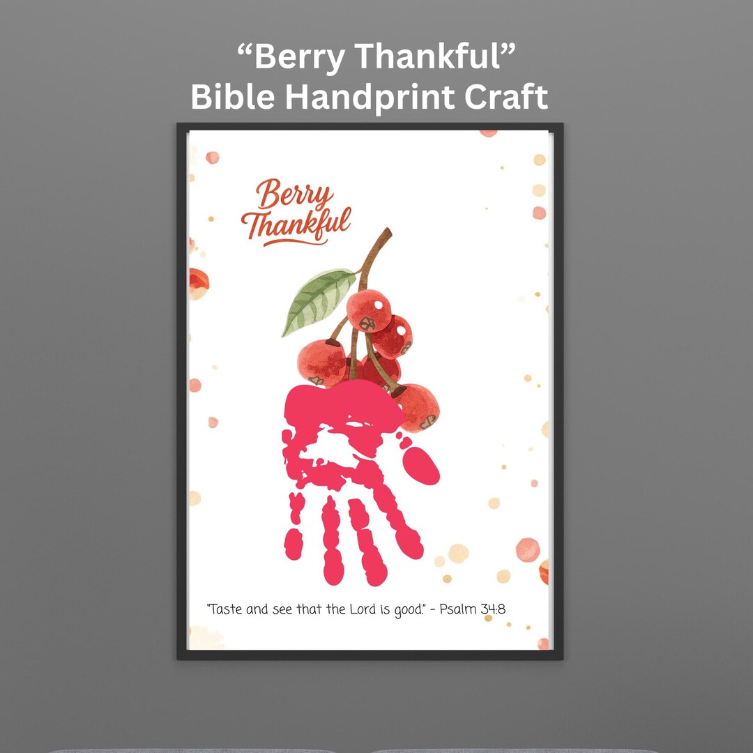 Christian Thanksgiving Handprint, Keepsake Art, Bible Craft Verses for ...
