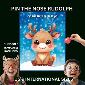 Pin the Nose on Rudolph, Christmas Pin the Tail Kids Printable ...