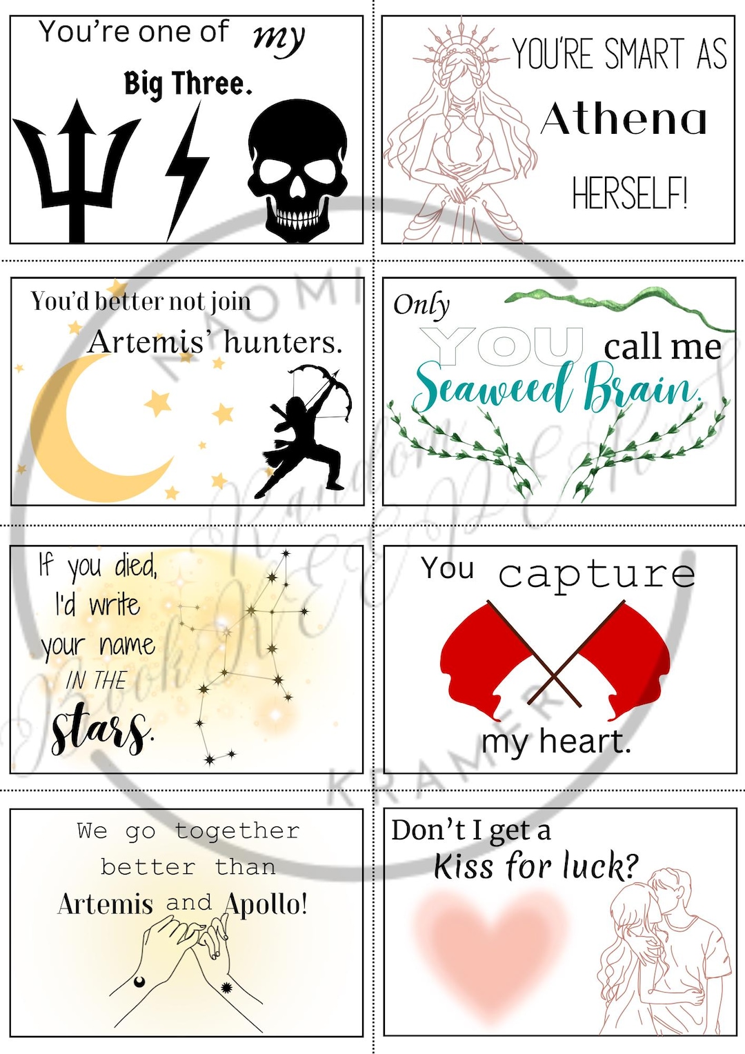 PJO Valentine Cards Percy Jackson and the Olympians by Rick Riordan ...