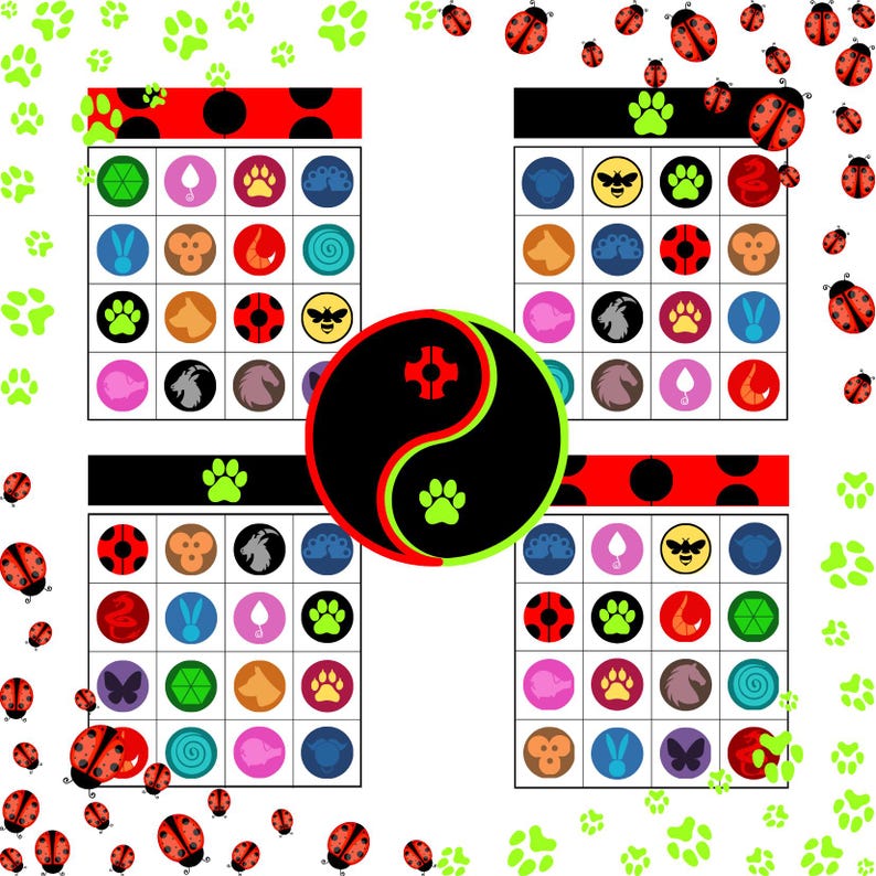 Miraculous Bingo Game | Inspired by Miraculous: Tales of Ladybug and ...