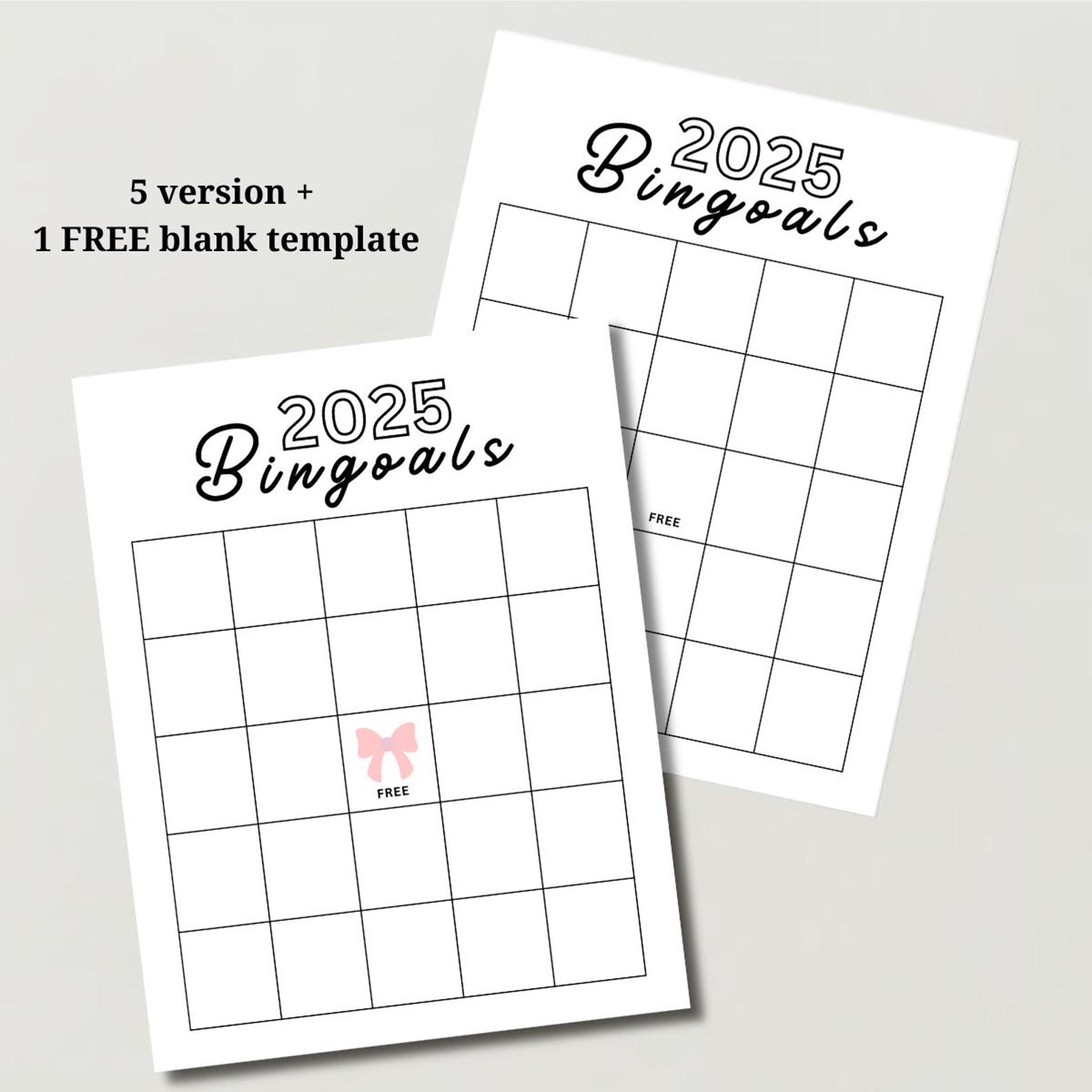2025 Bingo Card Template, New Years Bingo Vision Board Blank Bingo ...