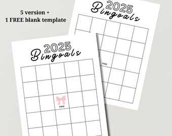 2025 Bingo Card Template, New Years Bingo Vision Board Blank Bingo ...