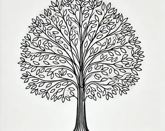 Deciduous Trees Part 2 Single Line Drawings - Digital Download for Wall ...