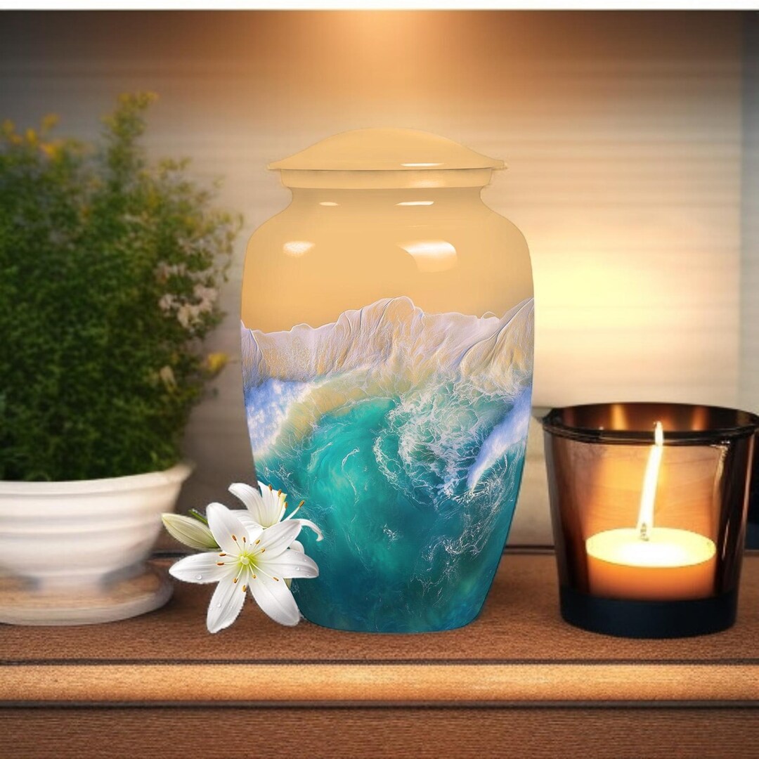 Sea Theme Beach Urn Cremation Urn for Ashes, Beautiful Ocean Urn ...