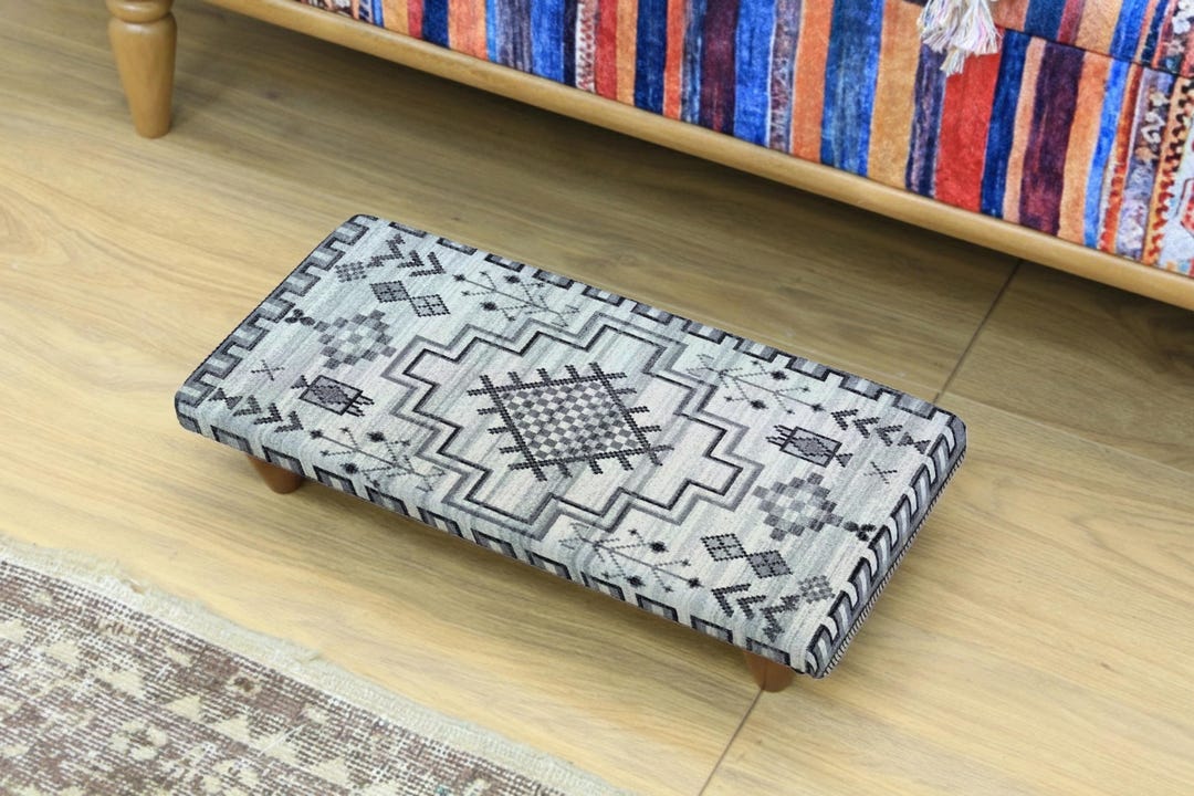 Wooden Footstool, Small Space Ottoman, Minimal Step Stool, Wooden ...