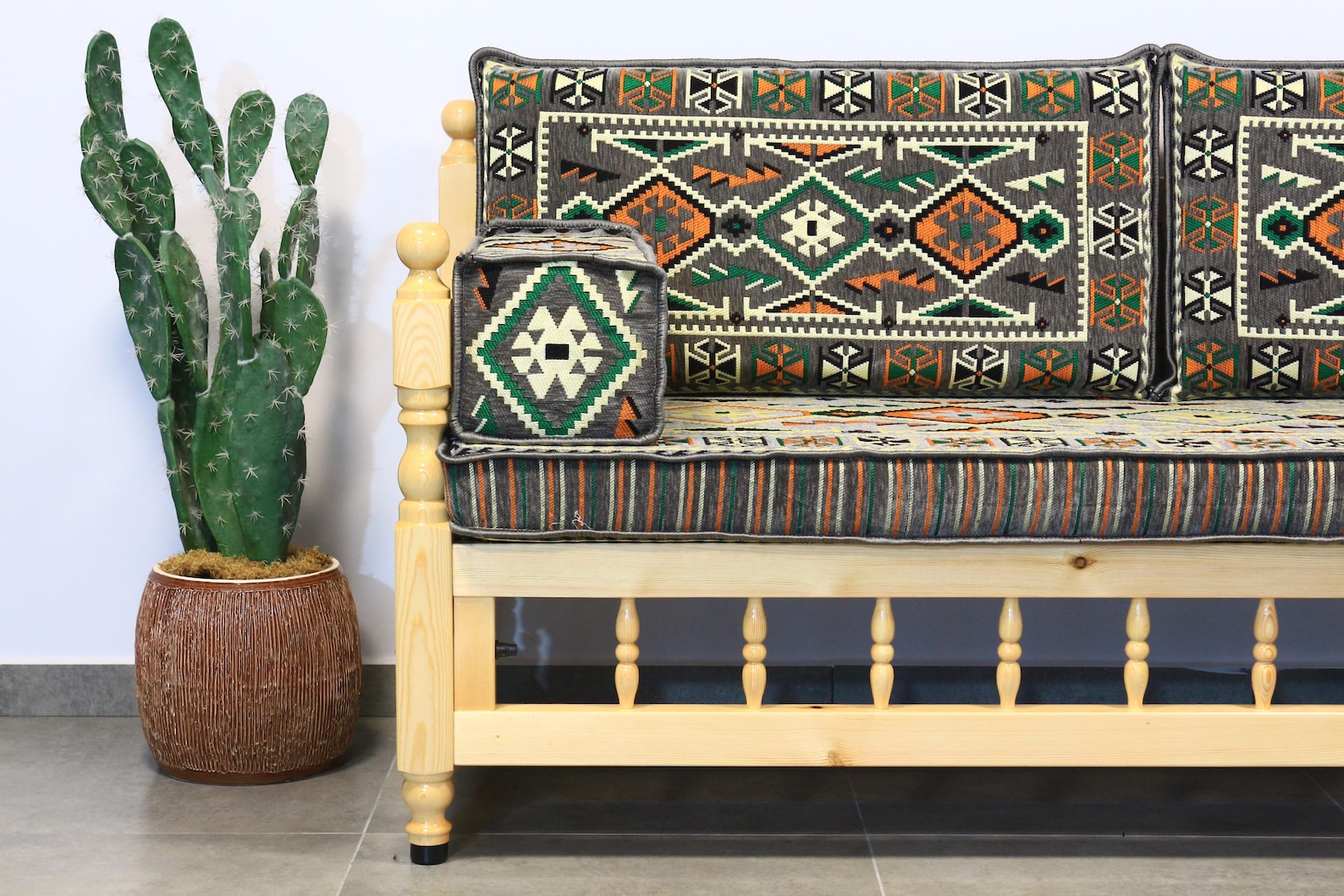 Gray Outdoor Furniture Set, Arabic Patio Seating, Ottoman Sofa ...