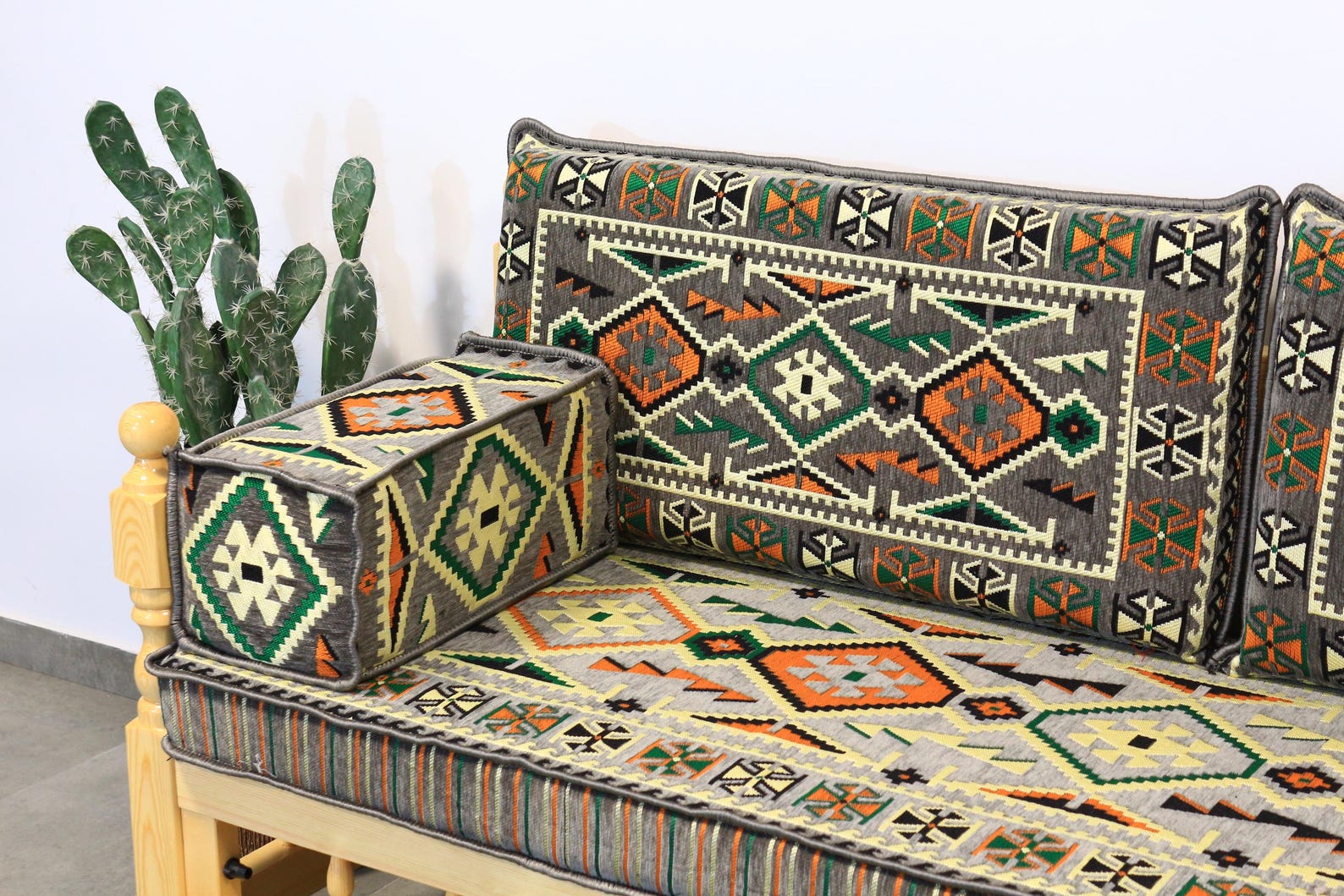 Gray Outdoor Furniture Set, Arabic Patio Seating, Ottoman Sofa ...