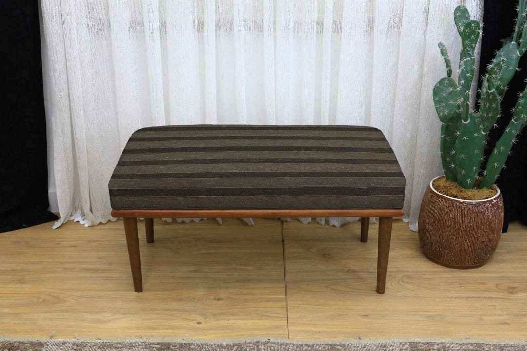 Cubist-designed Wooden Bench Upholstered With Colorful Abstract Face ...