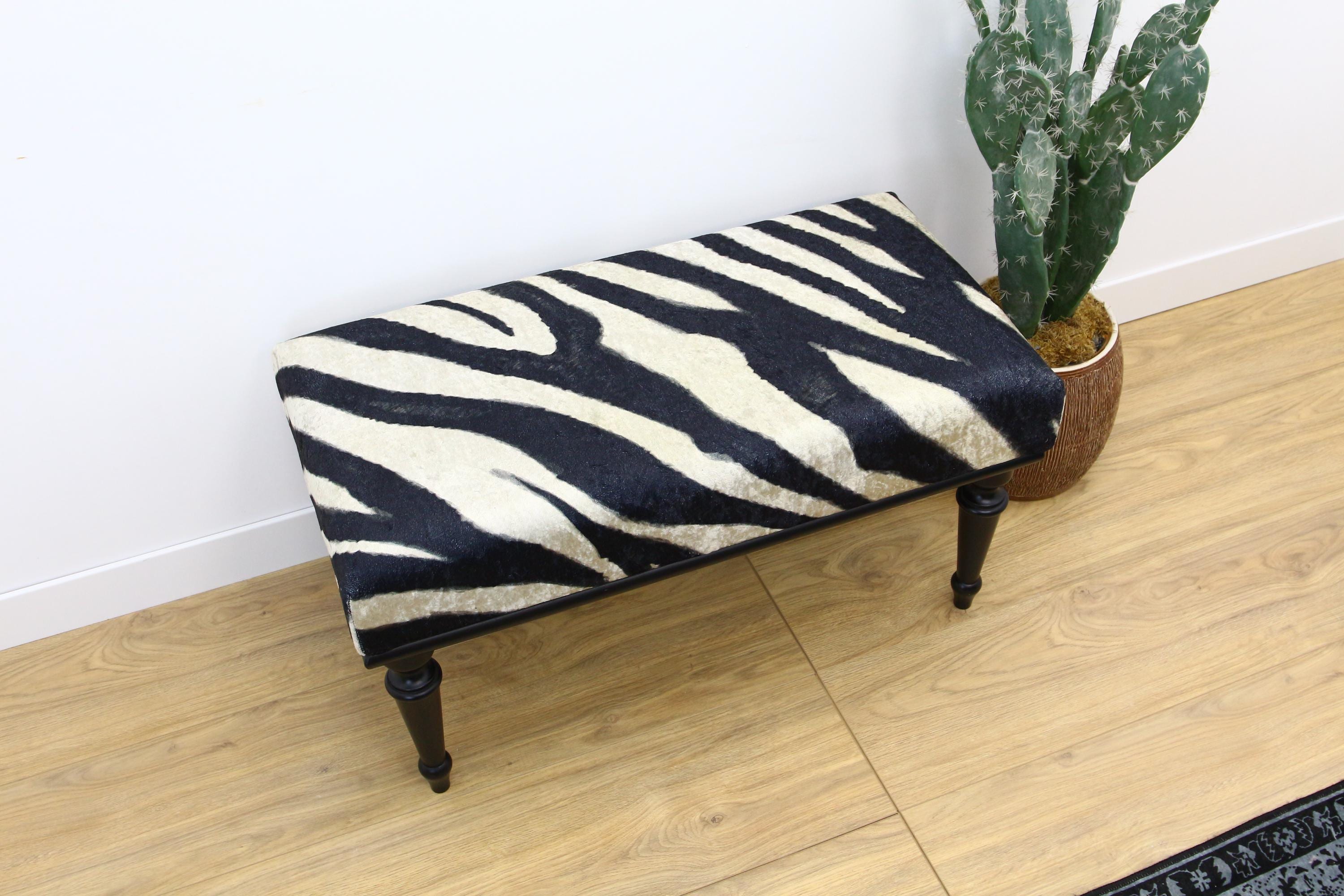 Zebra Accent Chair, Ottoman Chair, Floor Chair, Vanity Chair, Dressing ...