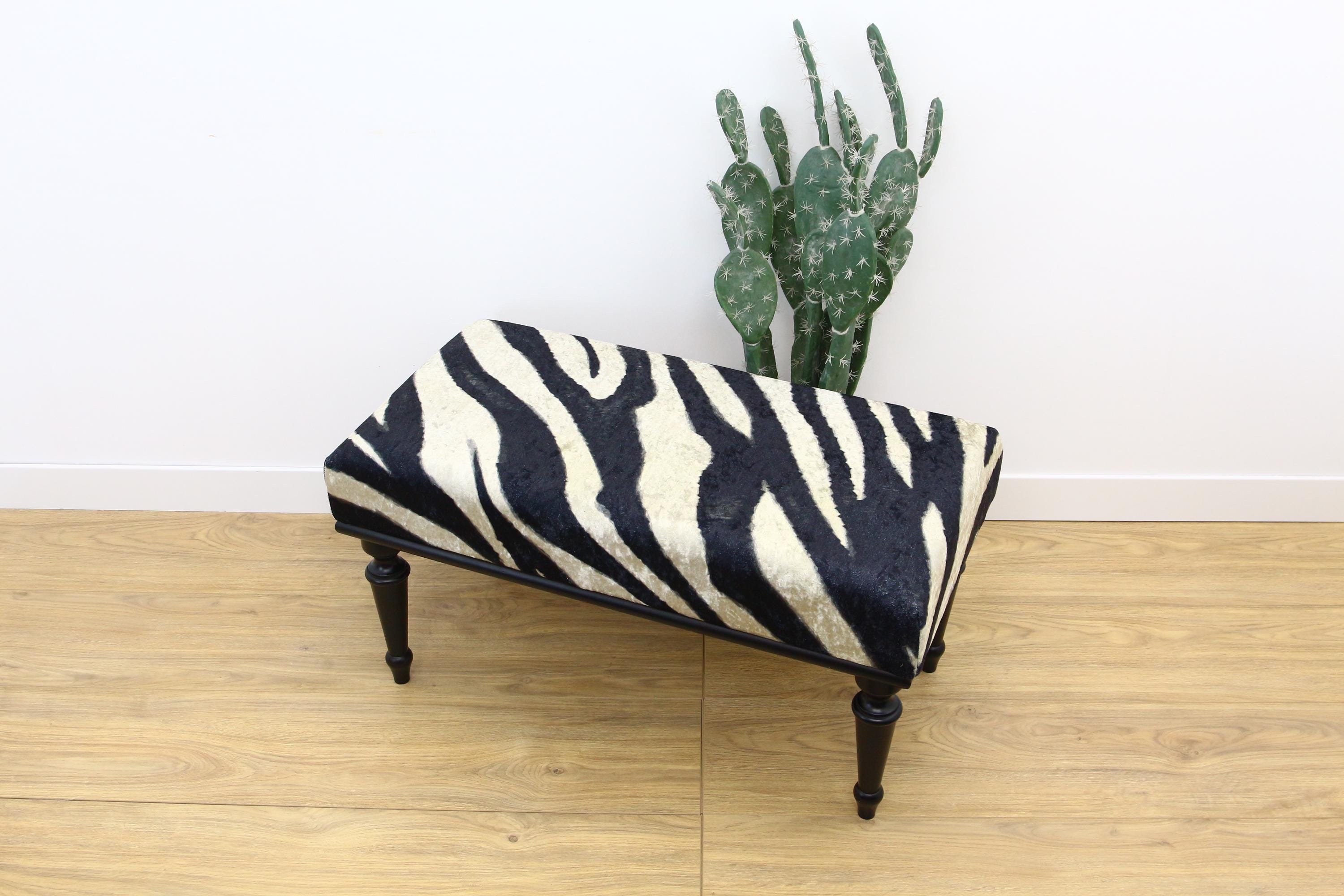 Zebra Accent Chair, Ottoman Chair, Floor Chair, Vanity Chair, Dressing ...