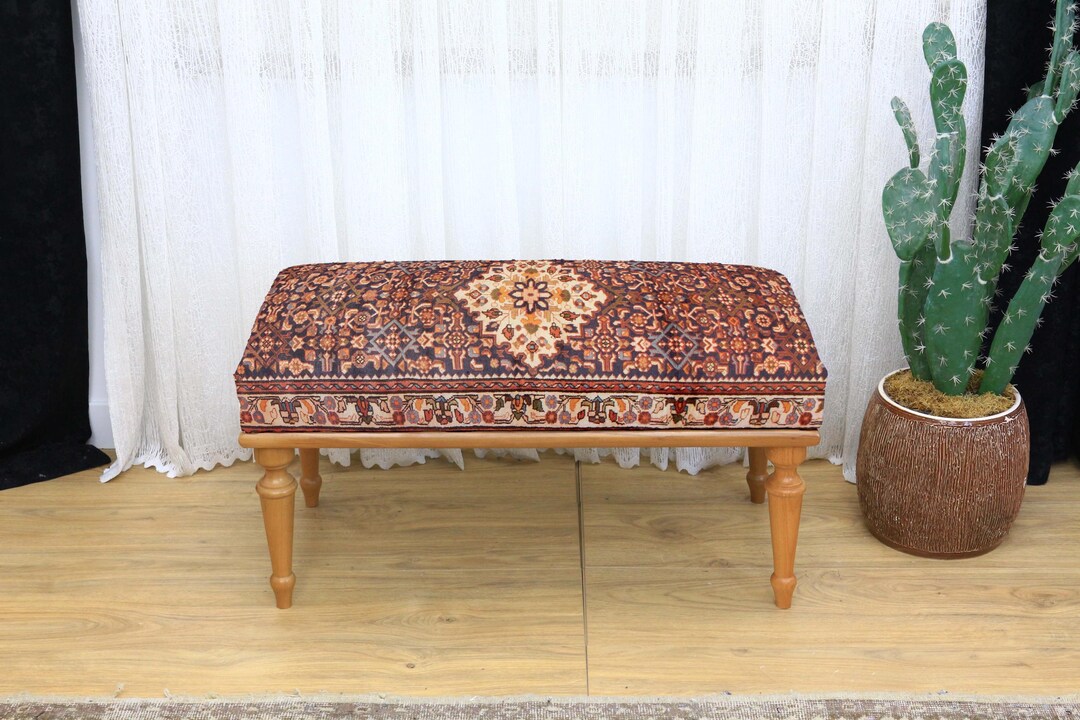 Upholstered Bench, Bedroom Bench, Cozy Bench, Soft Seat Bench, Rustic ...