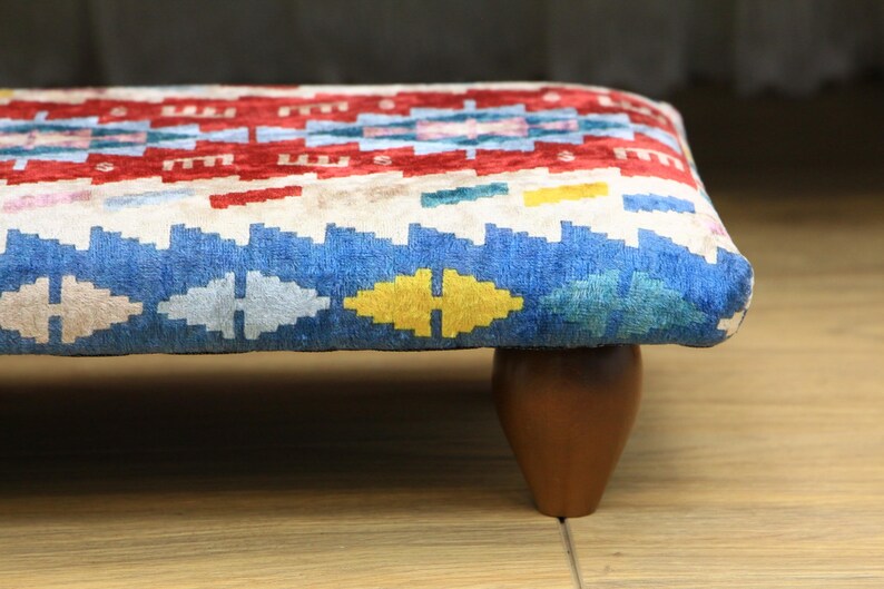 Ottoman Footstool, Handcrafted Ottoman, Cozy Wooden Foot Rest, Stylish ...