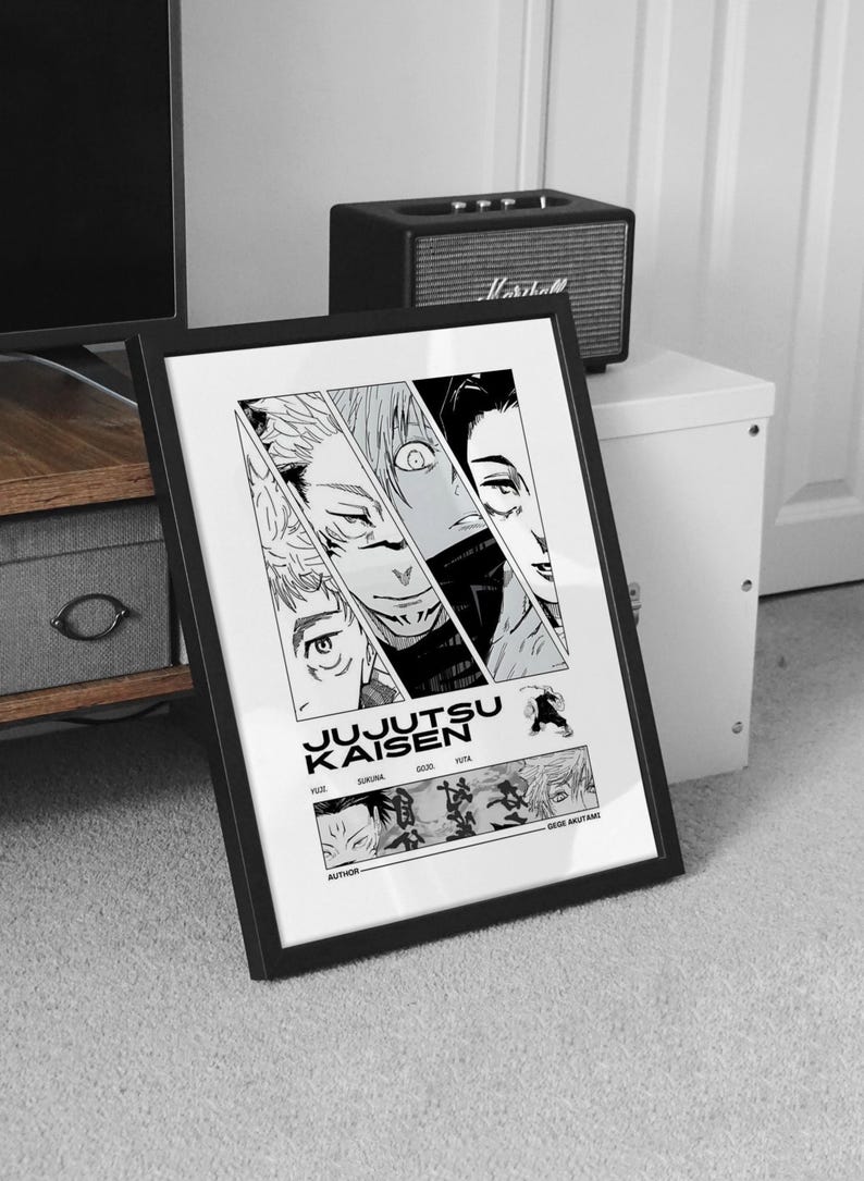 Jujutsu Kaisen Manga Poster - Showcasing Gojo, Sukuna, Yuji and Yuta ...
