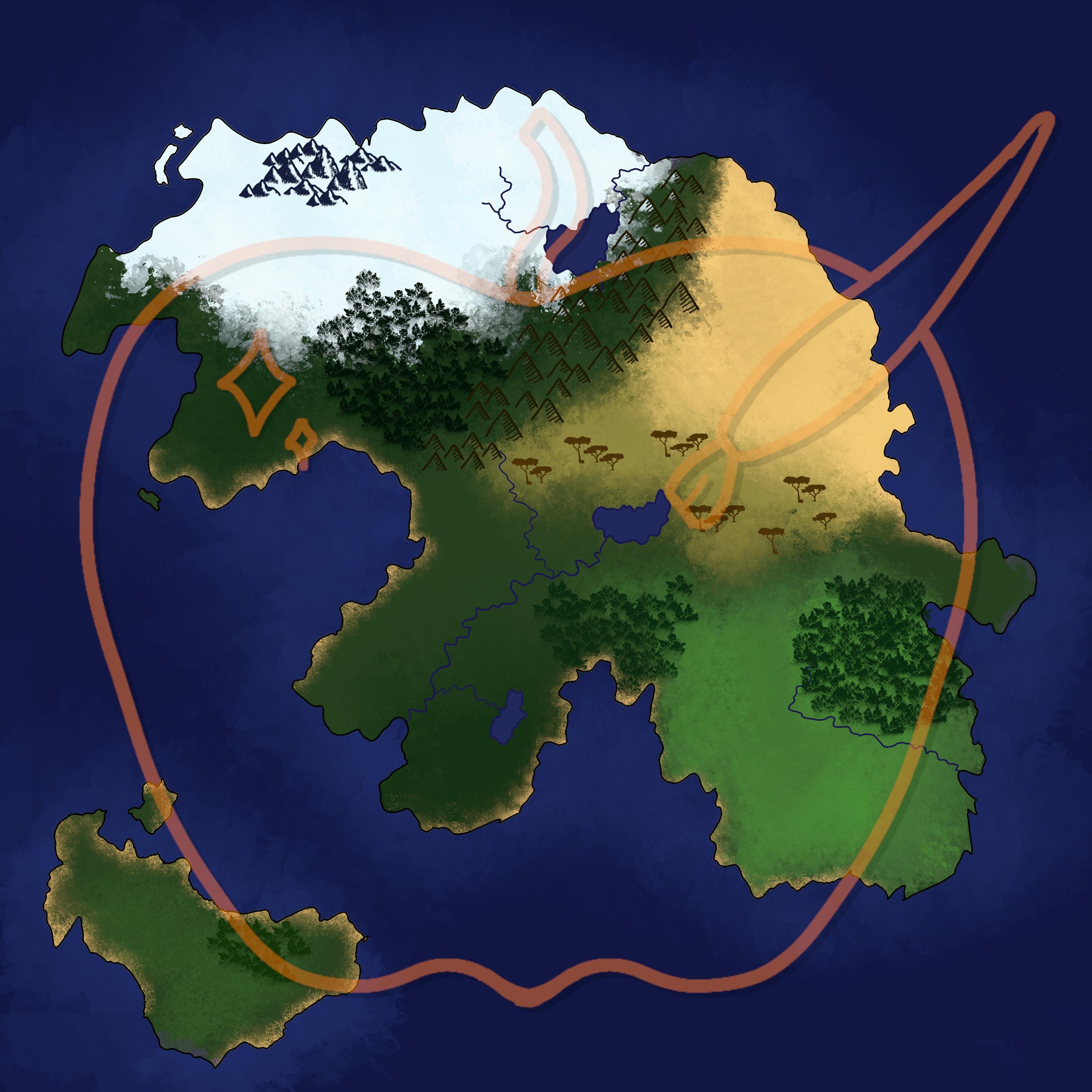 Pre-made Island Fantasy Map for Stories, TTRPG, Roleplay, and More - Etsy