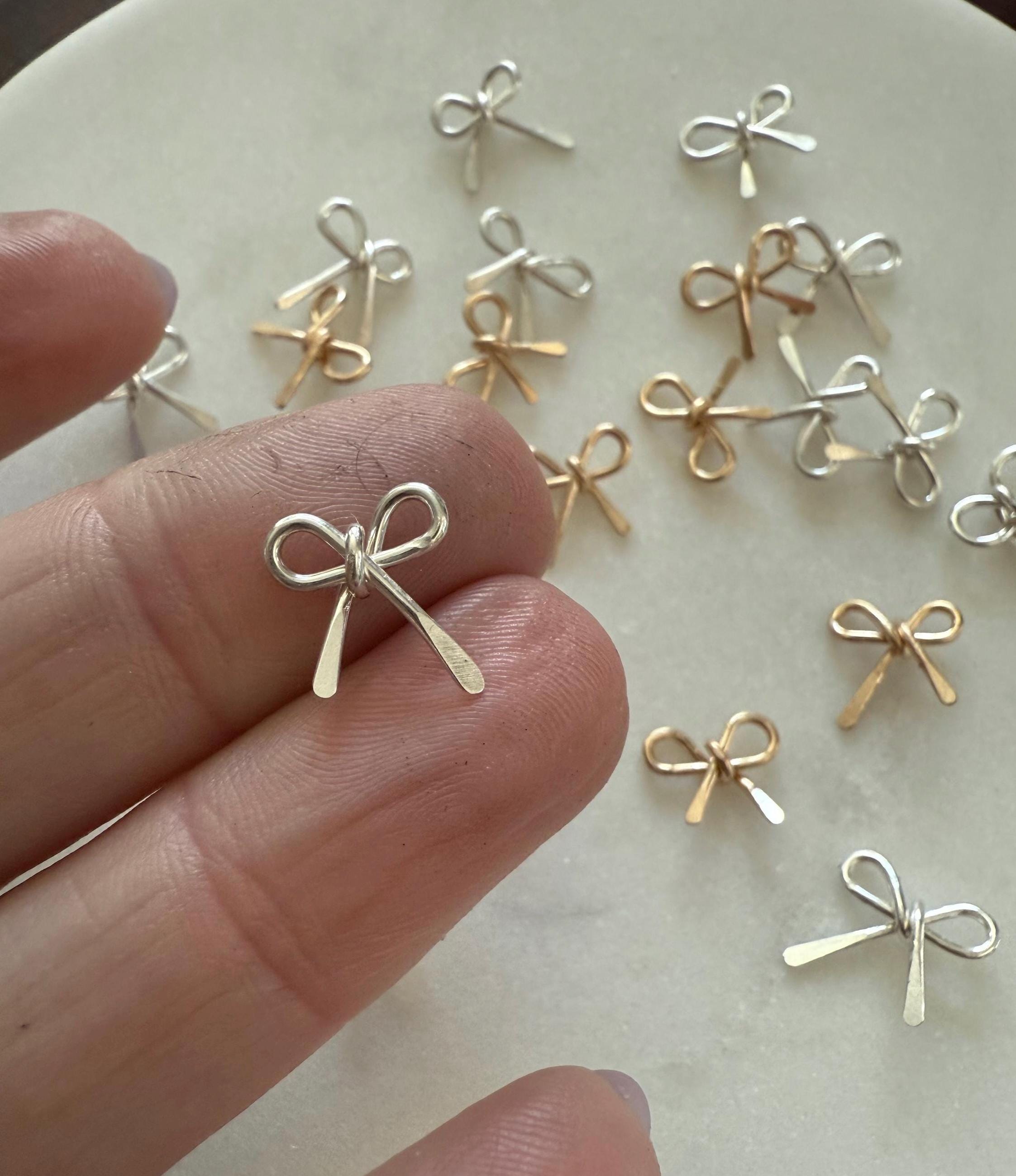 Bow Connector Charm 14K Gold Filled or Sterling Silver Permanent ...