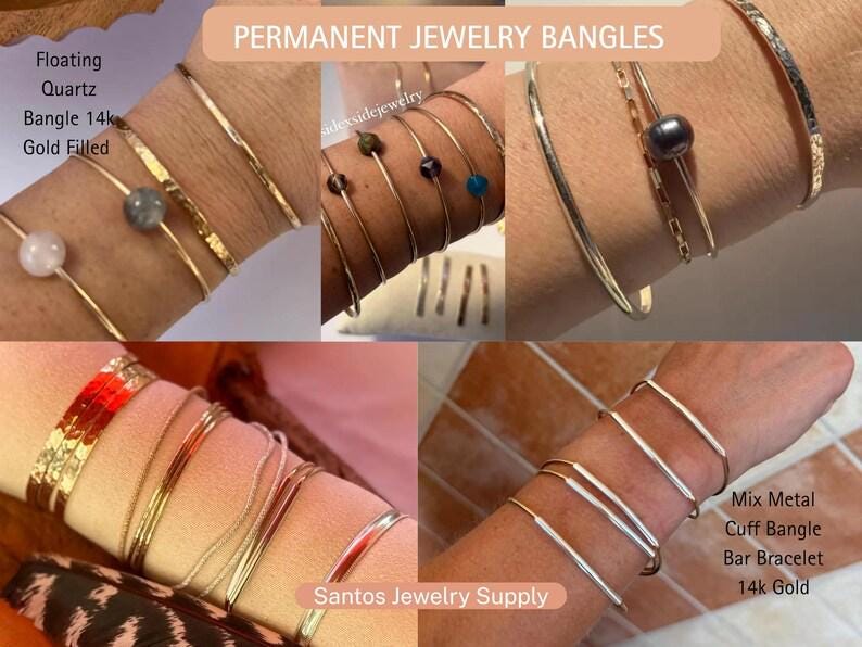 Thick Bangle 14k Gold Filled or Sterling Silver Permanent Jewelry ...
