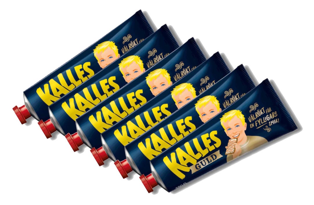 6 or 12 or 24 Tubes Kalles Kaviar Guld 250g(8.81 Oz.) Swedish Kalles ...