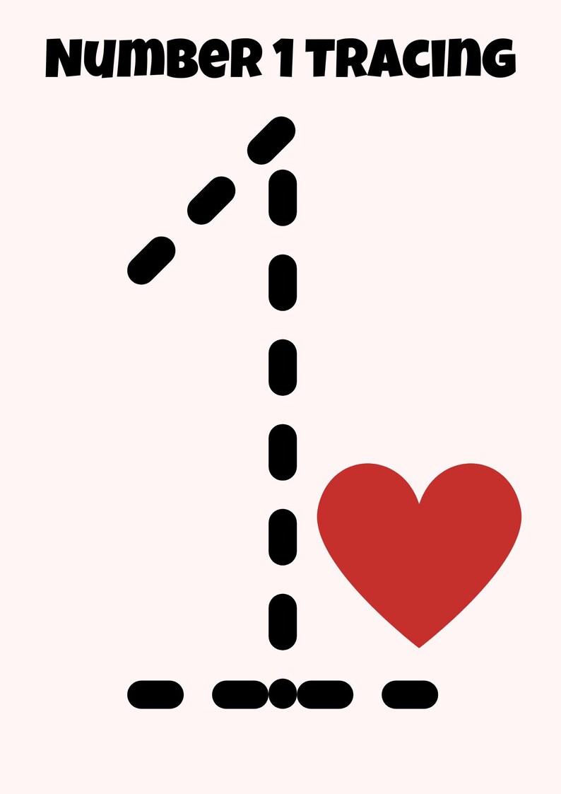 Valentine Number Tracing Worksheets | Printable Valentine’s Day Number ...
