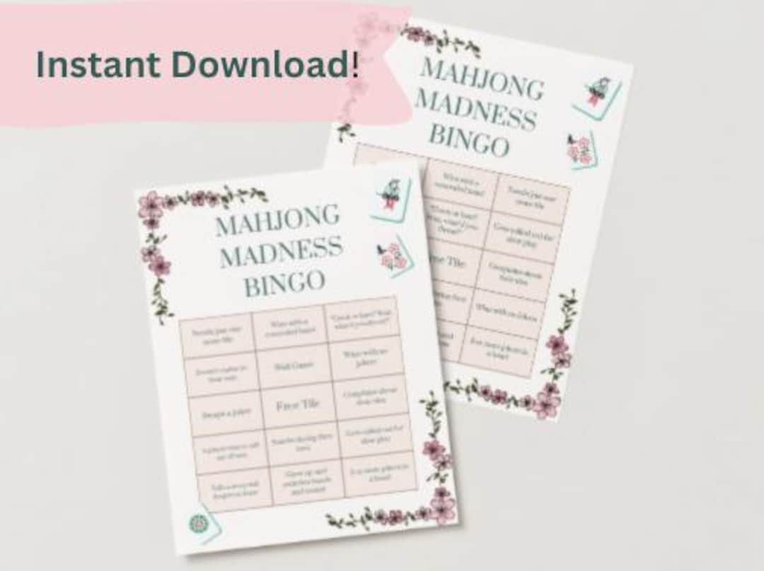 Mahjong Bingo Printable – Funny Mahjong Party Game, Instant Download ...