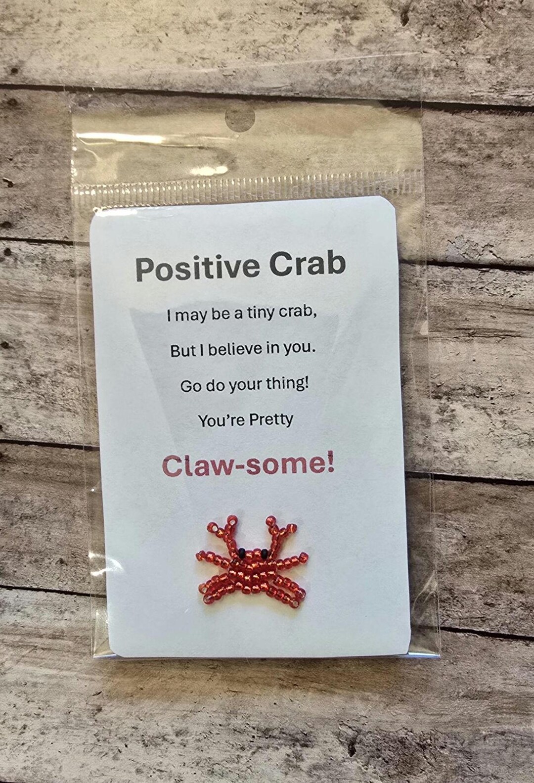 Positive Crab *beaded Crab and Card* - Etsy