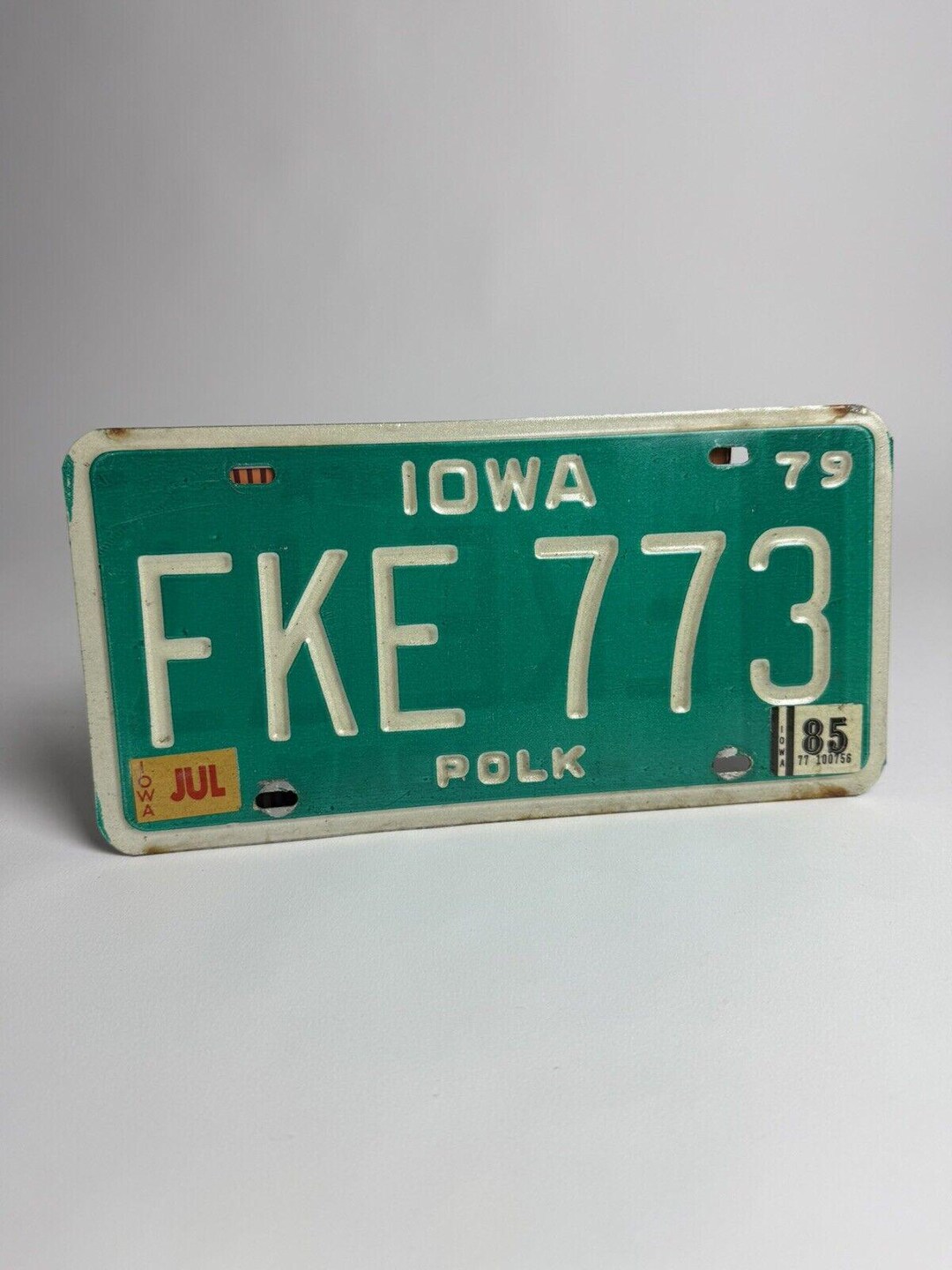 1979 (85 Tag) IOWA Polk County License Plate FKE 773 Garage Man Cave ...