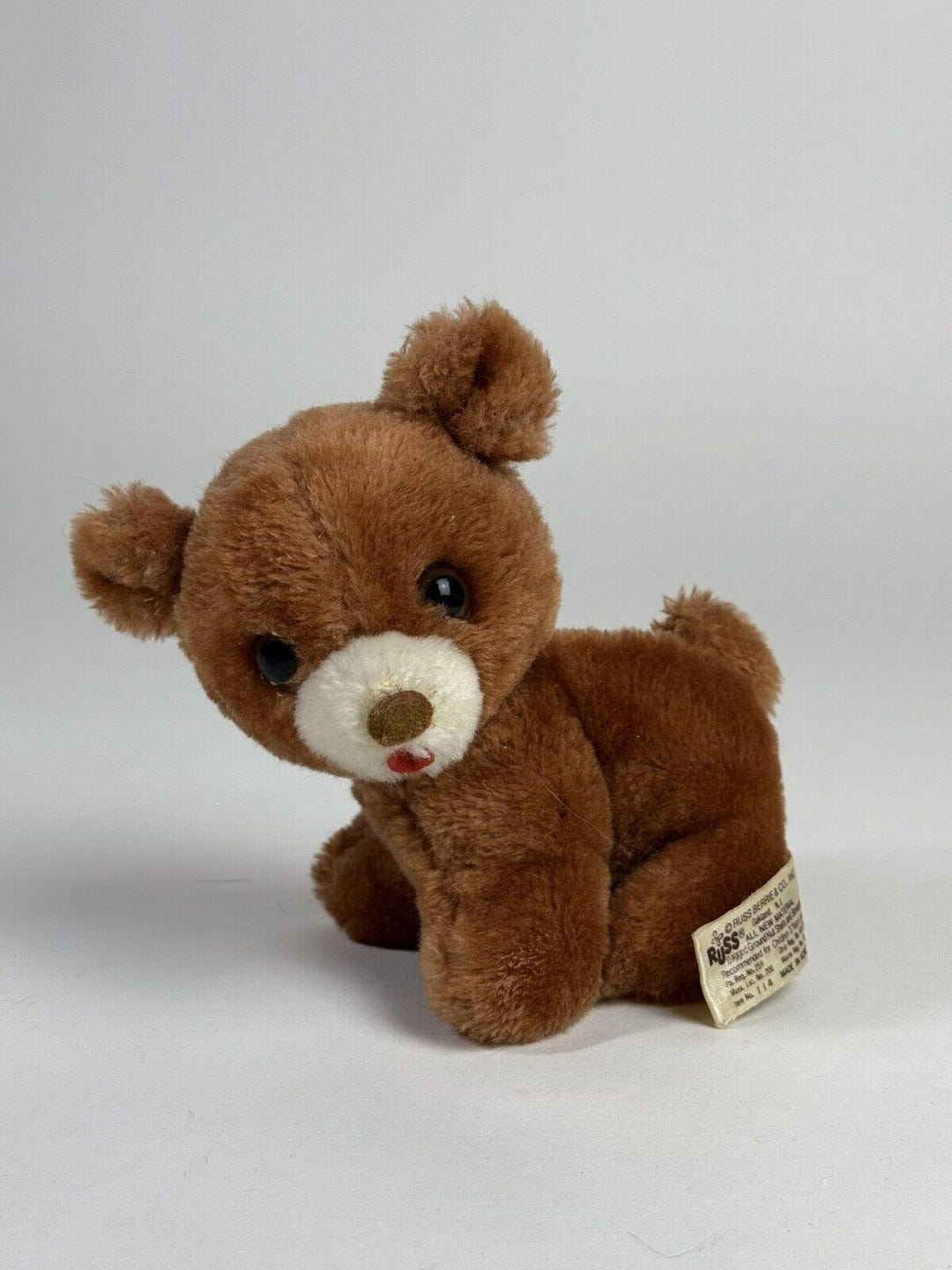 Vintage Russ Berrie Ruffy Dog Plush: 6" Brown Puppy Stuffed Animal - Etsy