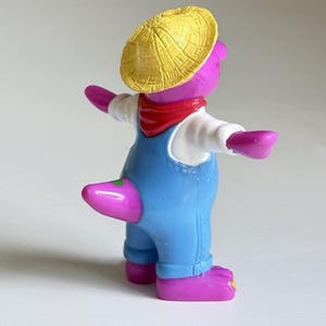 Rare Vintage Barney Purple Dinosaur Farmer Overalls PVC Figure 1997 ...