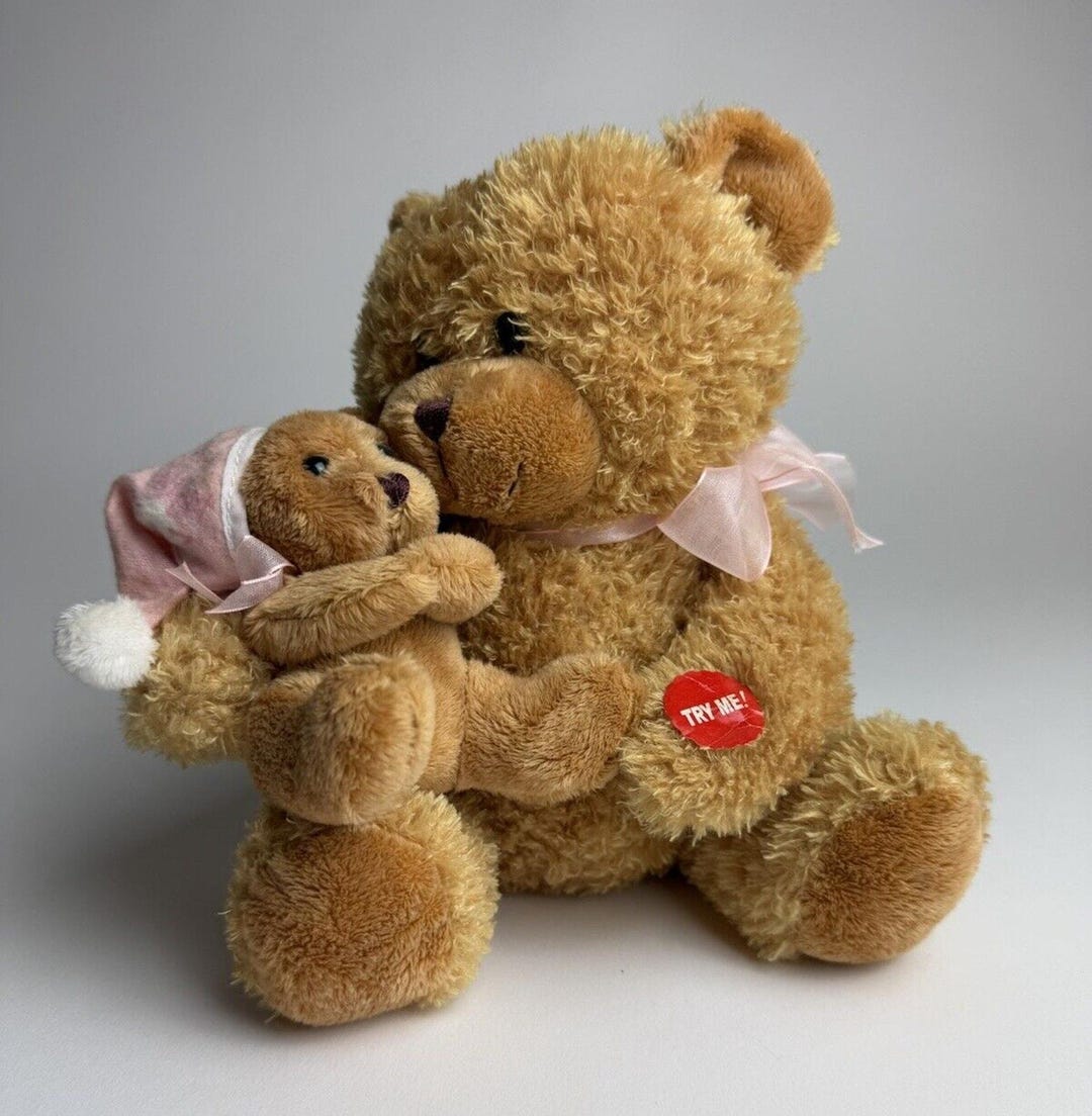 Vintage Goffa Talking Plush Bear With Baby - Bedtime Prayer - Etsy
