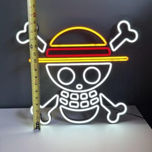 One Piece Skull Neon Sign, Jolly Roger Neon LED, Anime Wall Art Trendy ...