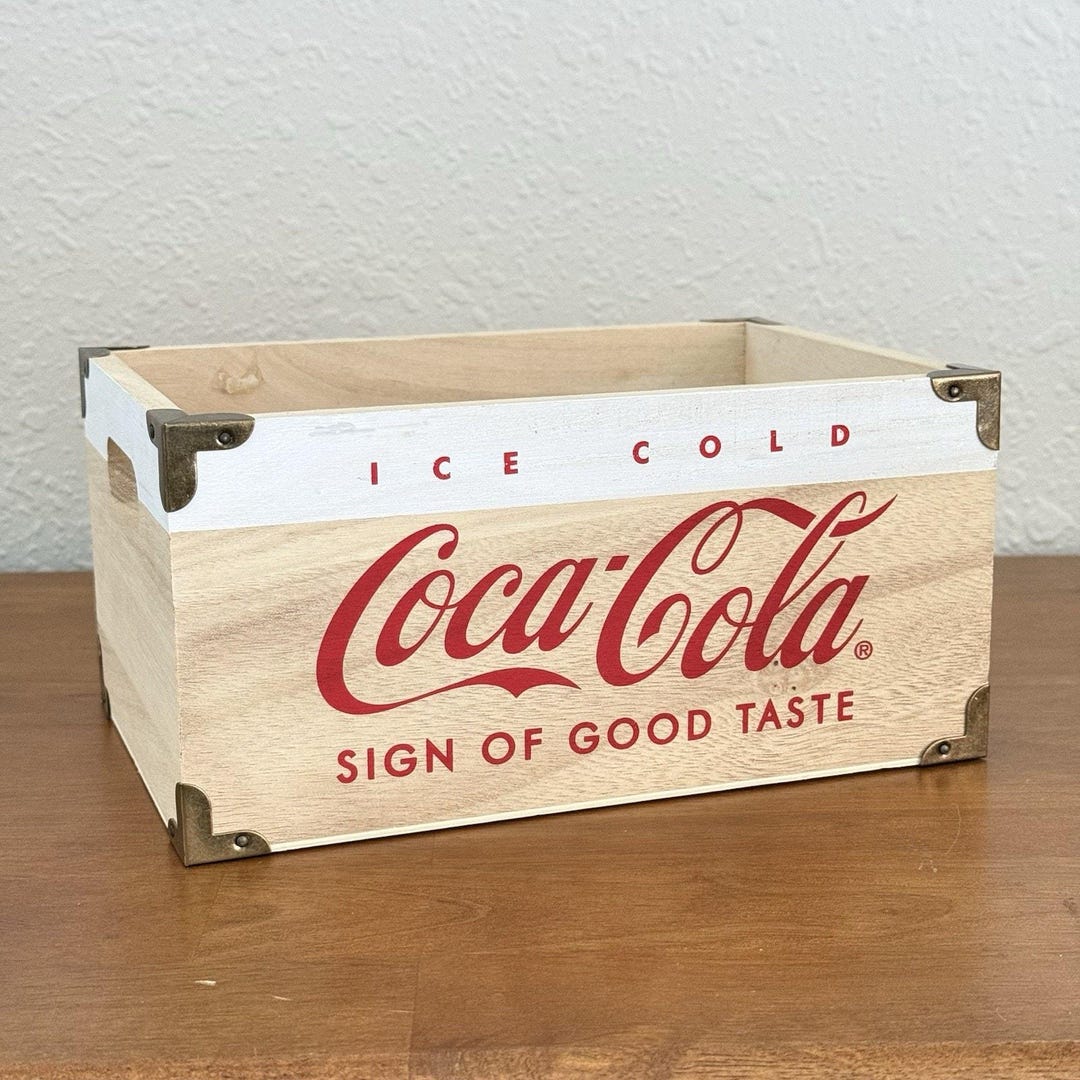Coca-cola COKE Decorative Wood Crate Storage Box - Small 9.5" X 6.5" X ...