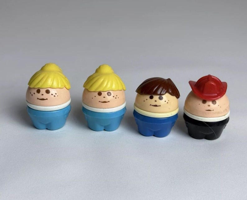 4 Vintage Little Tikes Toddle Tots Firefighter Boy Brown Hair Girl ...