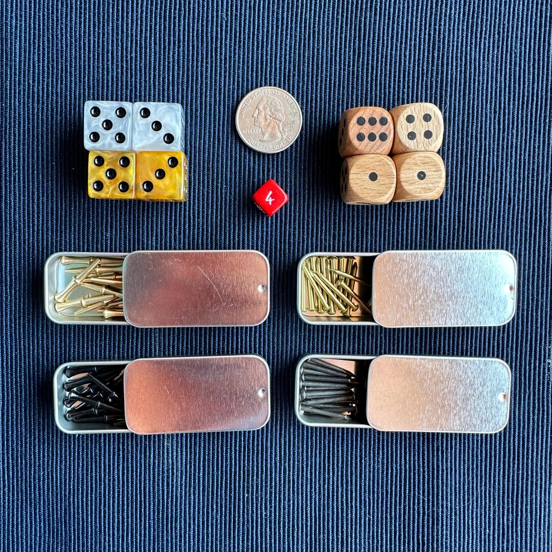 Travel Backgammon Game Pieces: Pegs, Dice, Doubling Cube - Etsy