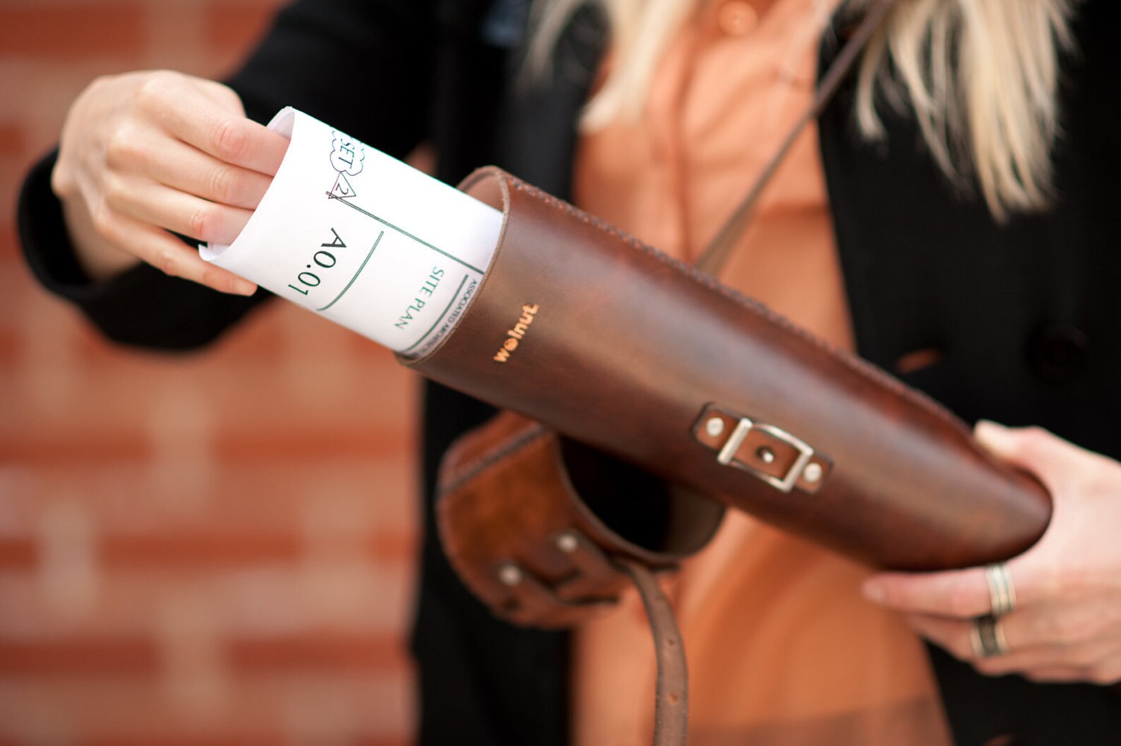 Leather Document Case - the "blueprint Tube" - All-leather Carrier for ...