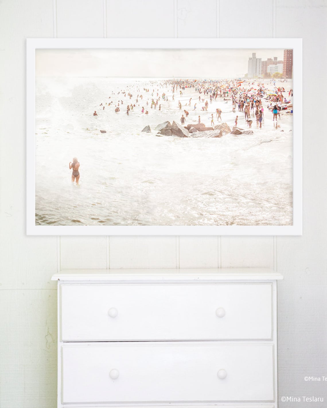 Large Beach Photography, Beach People Print, Coney Island Beach ...