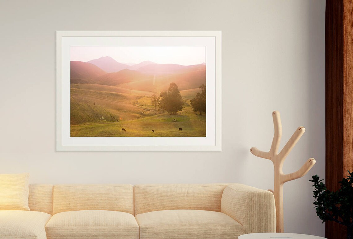 Grazing Cows Farm Print // Farmhouse Print // Large Wall Art Farm Decor ...