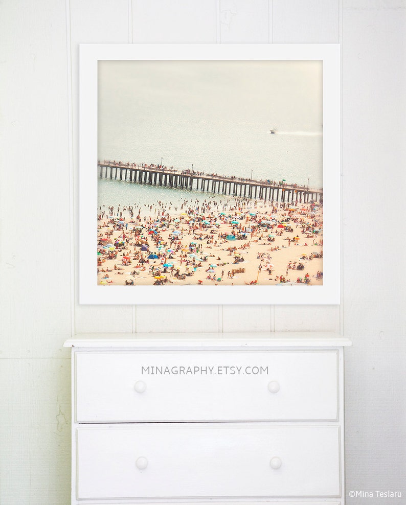 Large Scale Aerial Beach Photography // Crowded Beach Photography Large ...