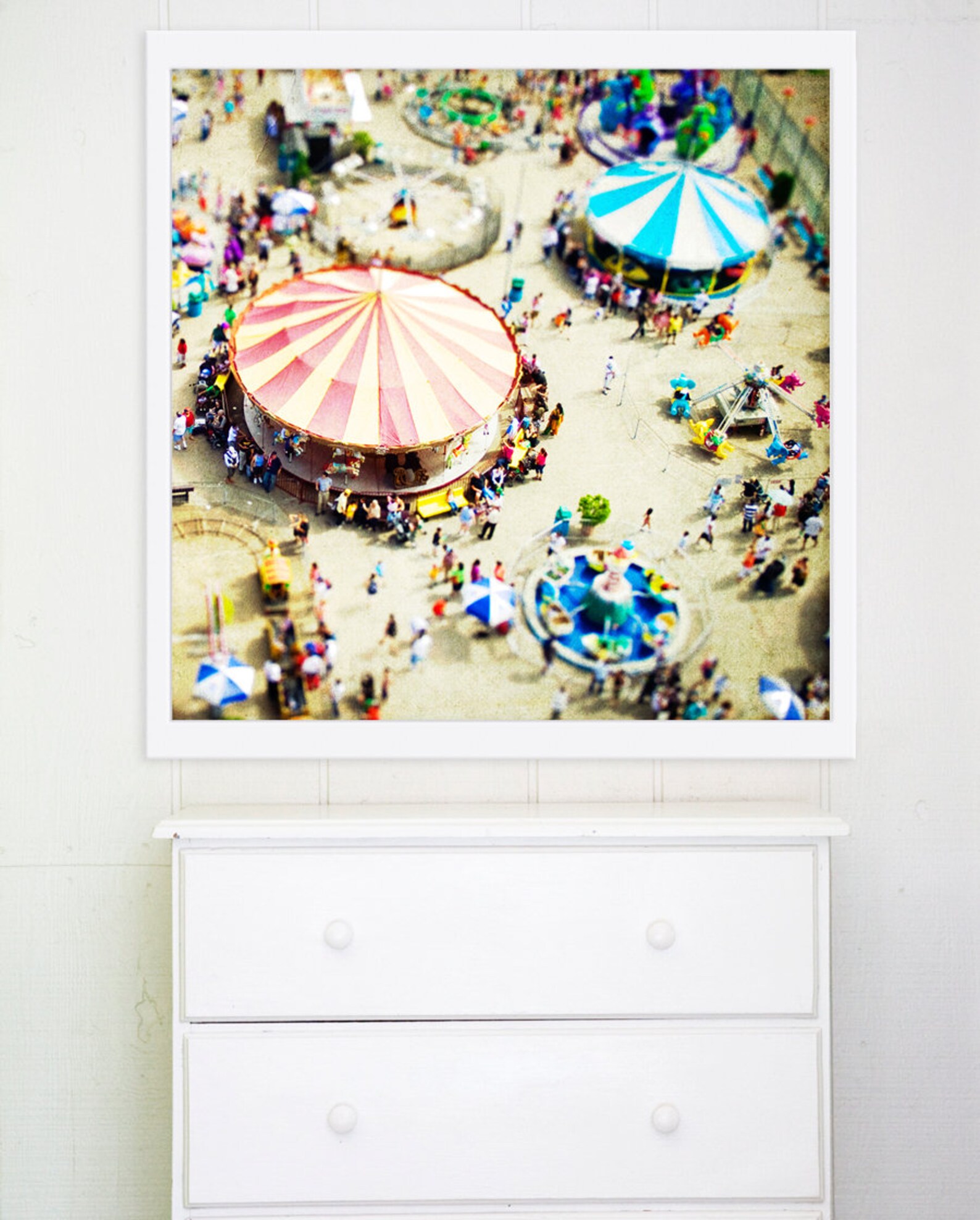 Large Scale Carousel Print // Coney Island Aerial Photography // Large ...