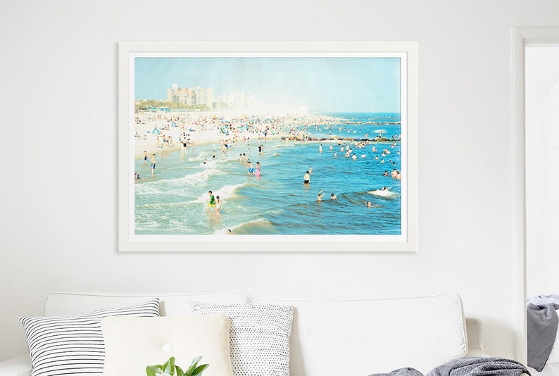 Bright Blue Turquoise Beach Print // Large Beach Photography ...