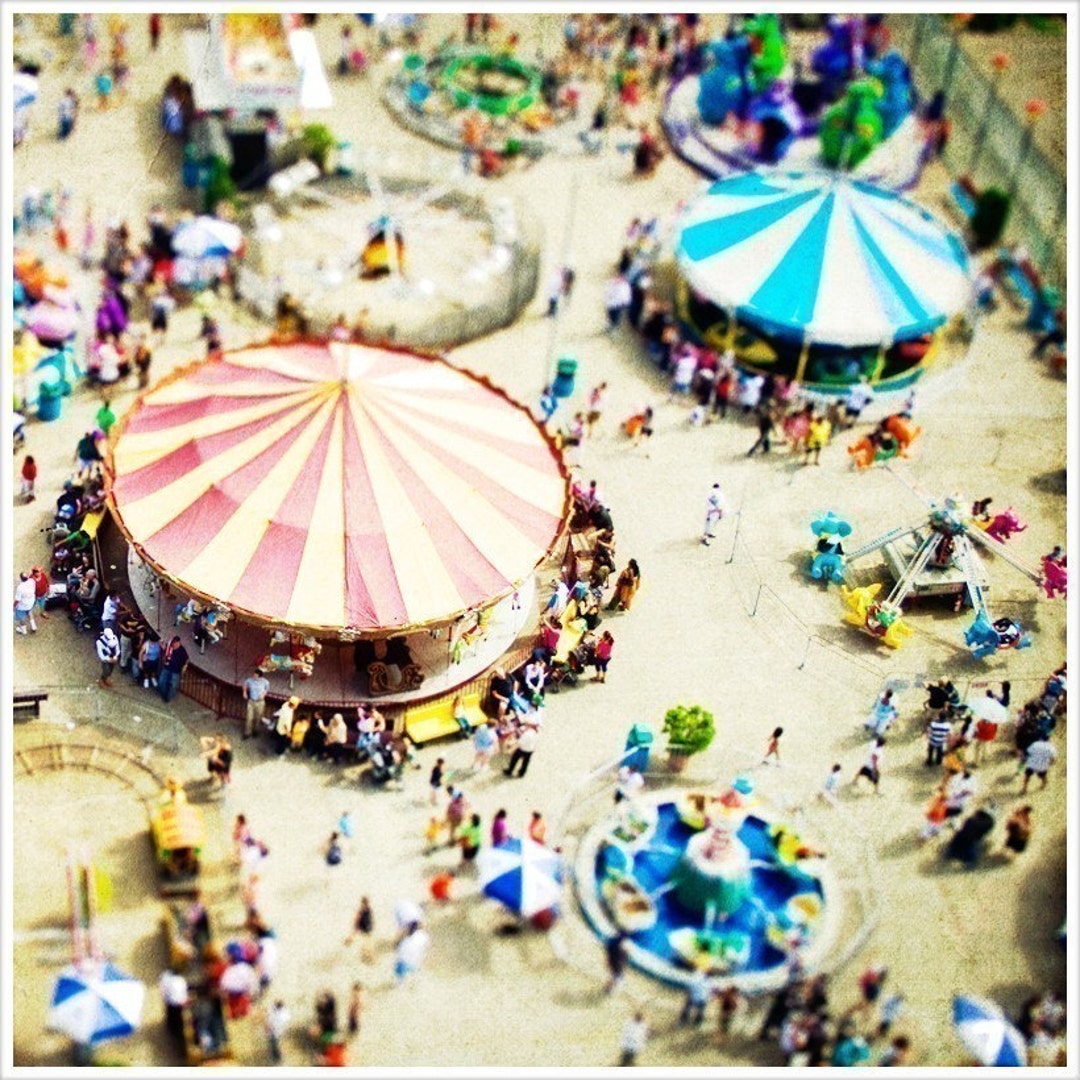 Large Scale Carousel Print // Coney Island Aerial Photography // Large ...