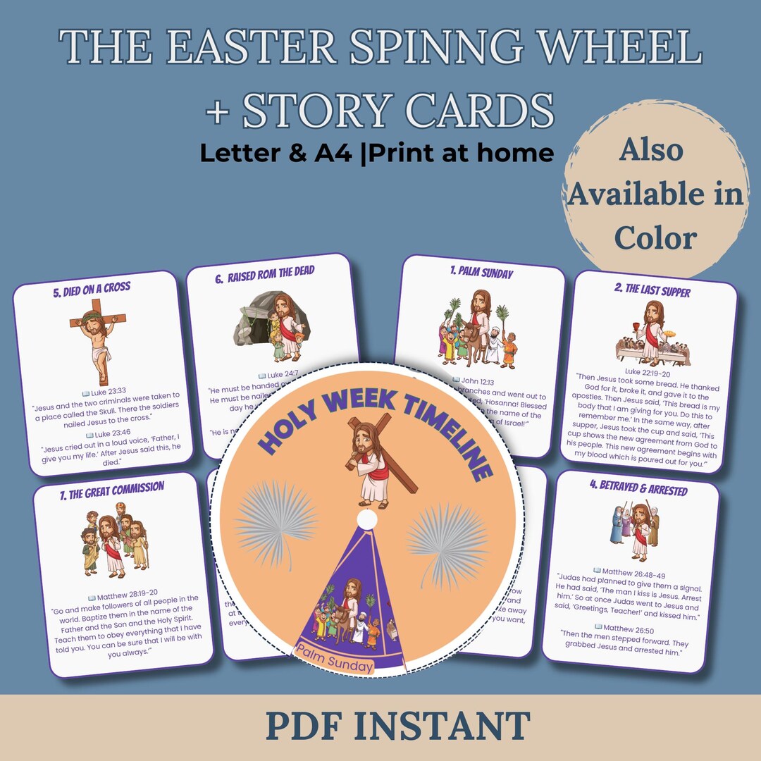 Christian Easter Lesson Story Wheel Religious Teaching Sunday School ...