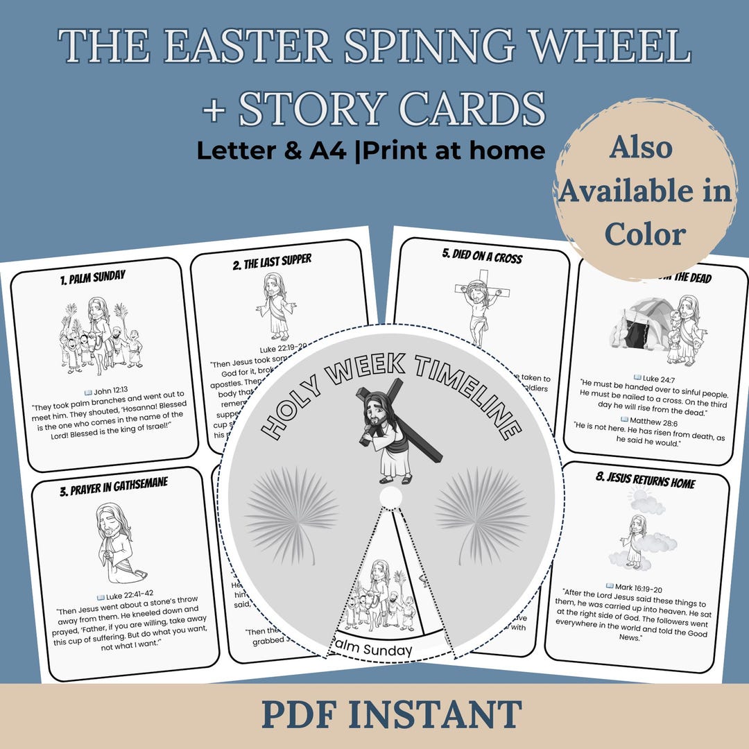 Biblical Story Wheel for Teaching Sunday School Easter Lesson Plan ...