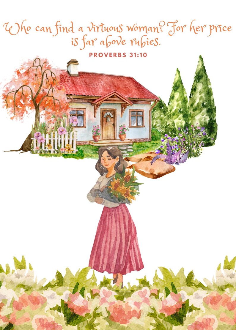 Christian Mother’s Day Printable | Cottagecore Art | Virtuous Woman ...