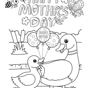 Super Cute Mother’s Day Coloring Sheets | 5-page Printable PDF | Kid ...