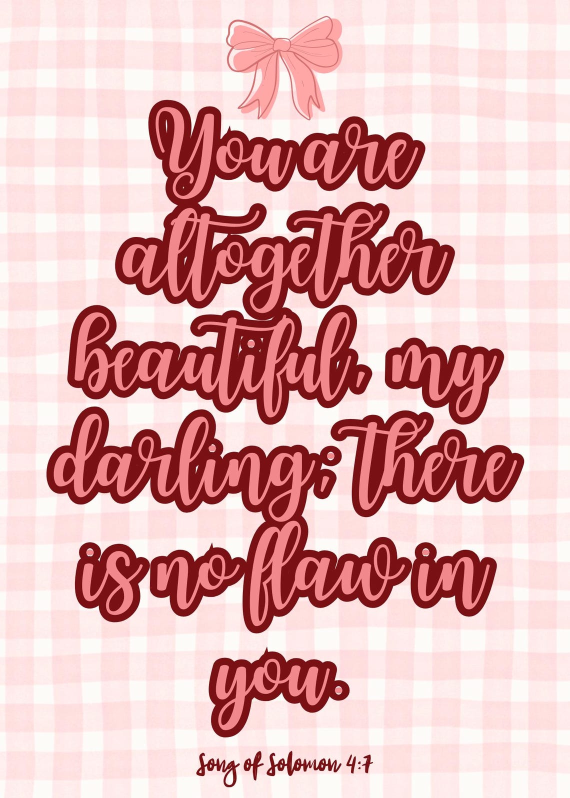 Cottagecore Bible Verse Printable | Song of Solomon 4:7 Art | Farmhouse ...