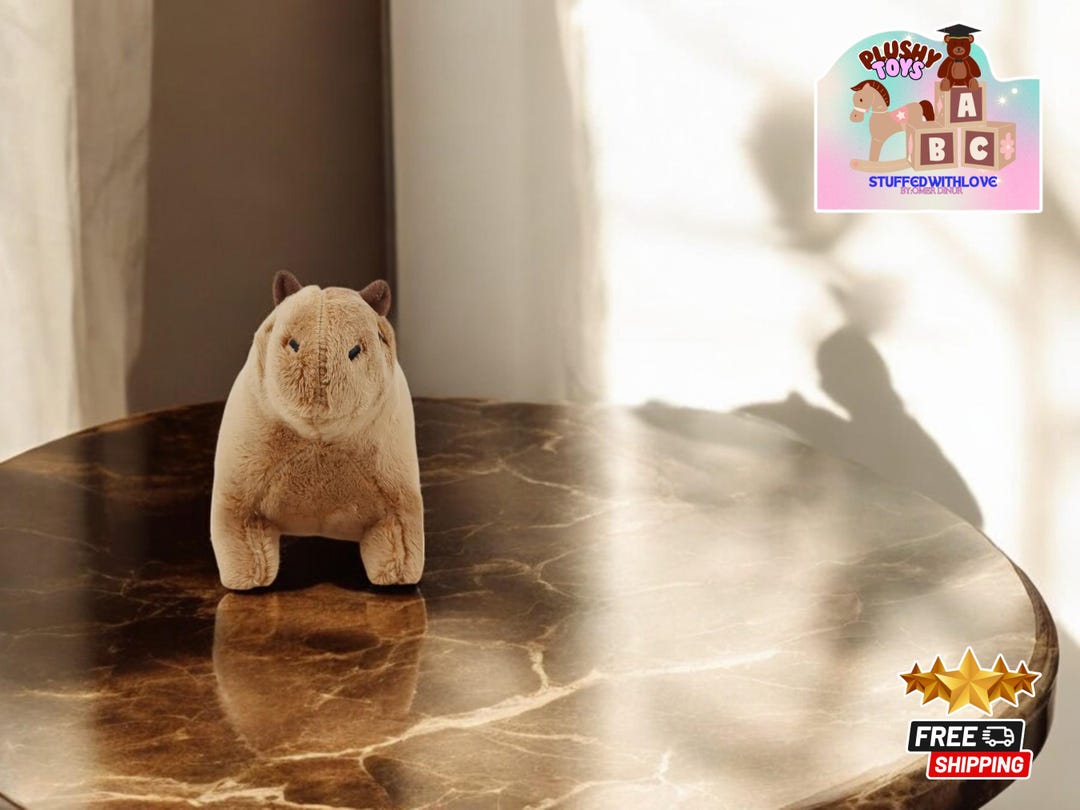 Fluffy Capybara Plush Toy Cute Stuffed Animal Pillow Adorable Plushie ...