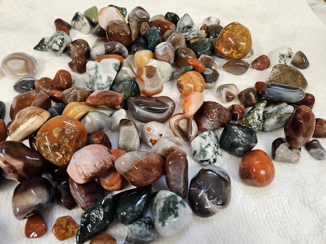 1lb Mixed Agates Tumbled-polished Super Colorful Lot - Etsy